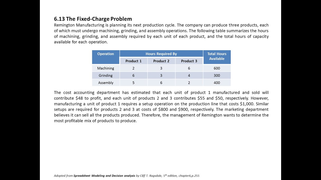 Operations Research--The Fixed Charge Problem (Part II Excel Model Implementation) - YouTube