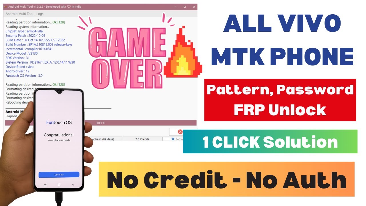 Vivo All MTK Game Over 🔥 | Password, FRP Unlock 1 Click Offline 2025 ...
