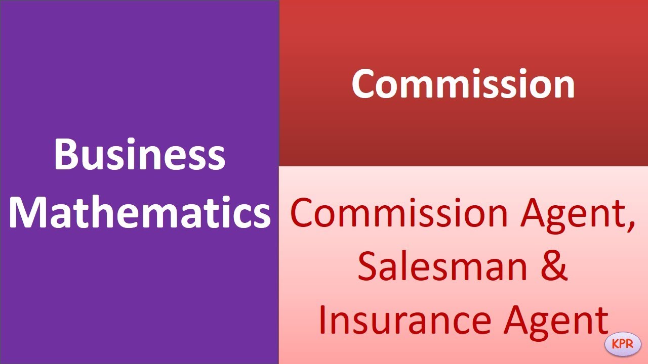 Commission | Business Mathematics | FYBCom | 11th & 12th commerce - YouTube