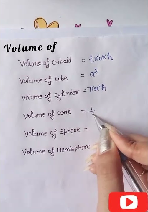 volume of 3d shapes #Basic math formulas #Youtubeshorts - YouTube