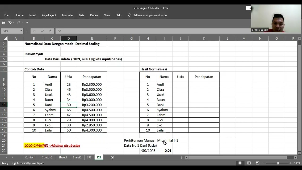 Normalisasi Data dengan Model Desimal Scaling - YouTube