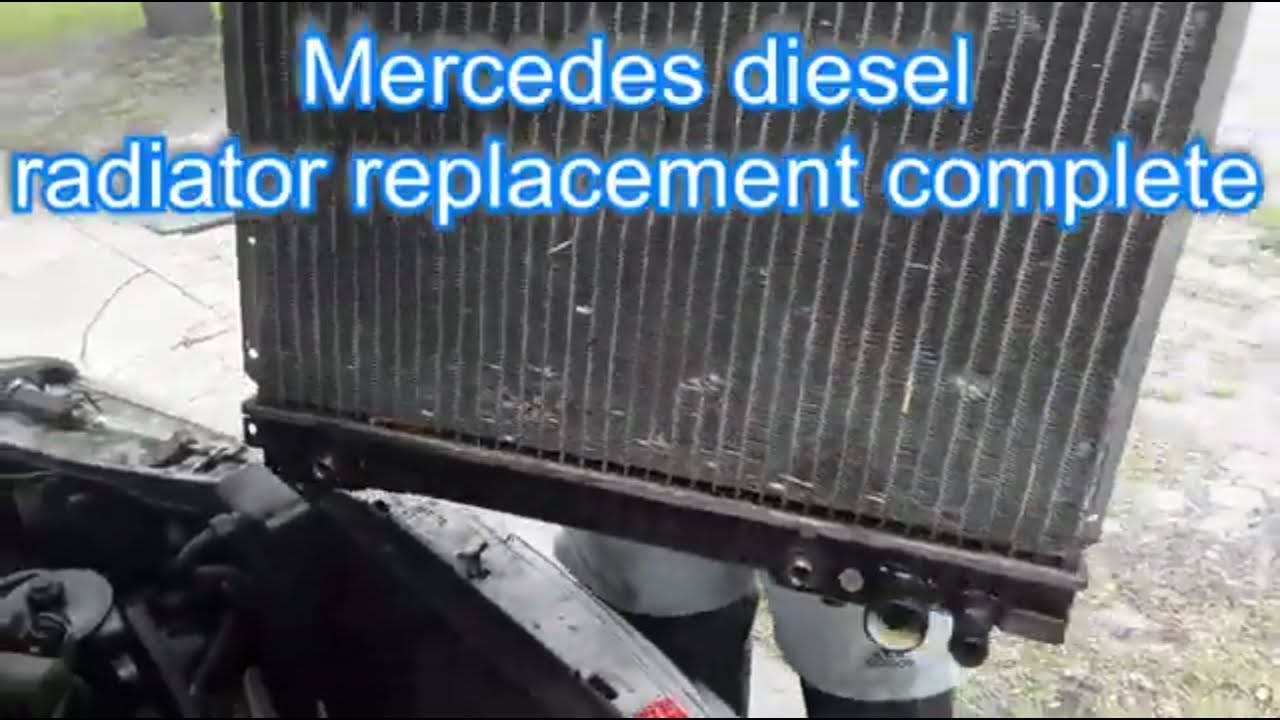 radiator removal replacement complete Mercedes diesel w126 fix it - YouTube