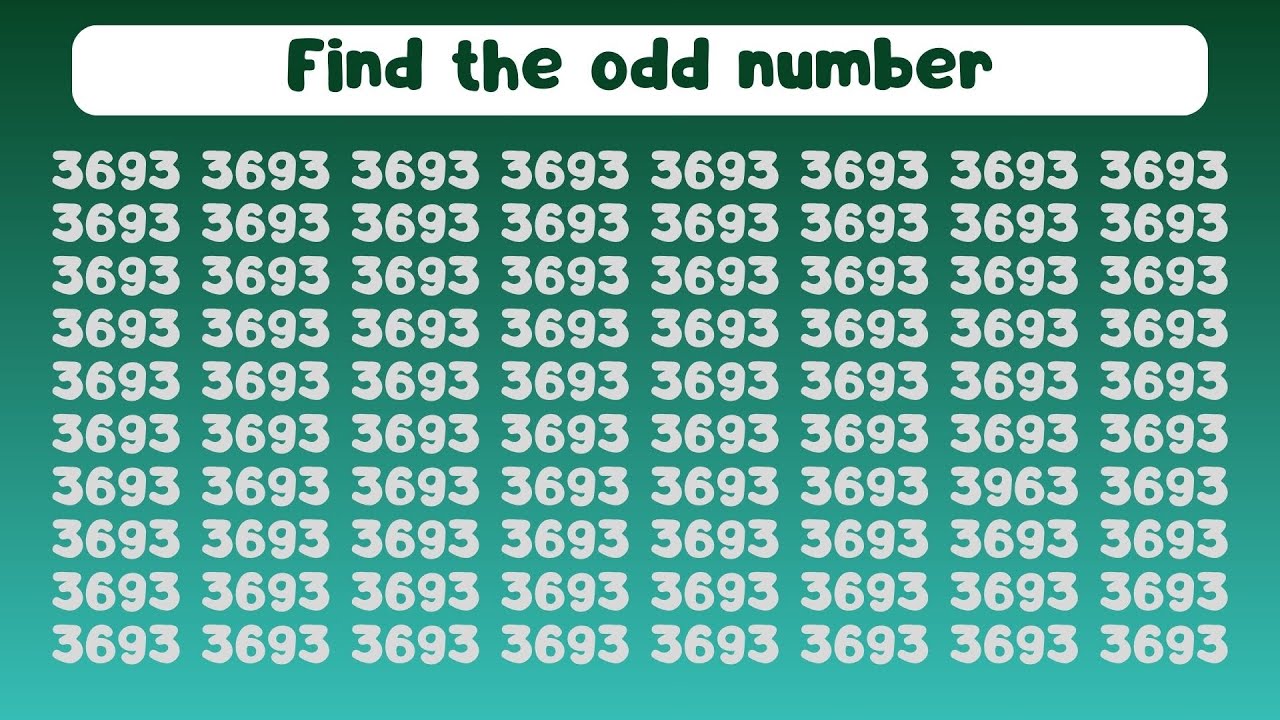 How Fast Can You Find the ODD Number | Focus Challenge - YouTube