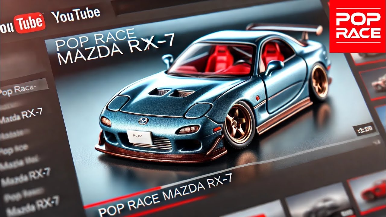 Pop Race Mazda RX-7 Blue Amemiya Unboxing and review - YouTube