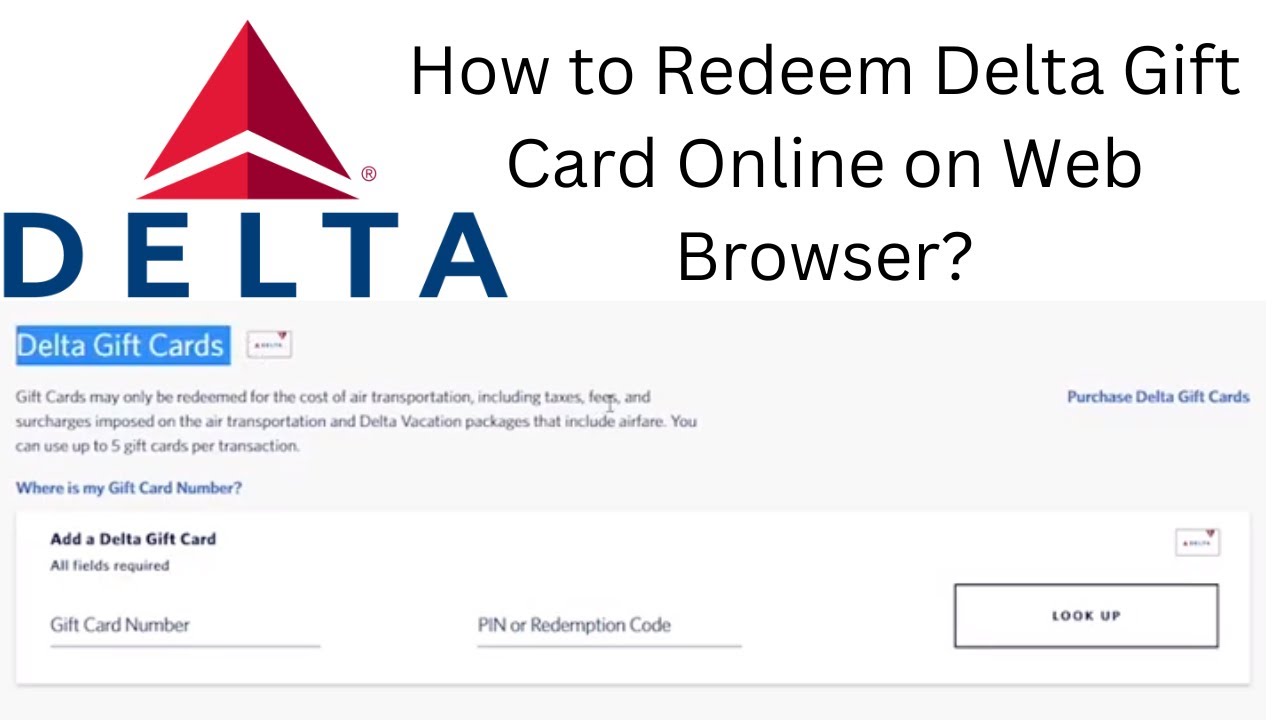 How to Redeem Delta Gift Card Online on Web Browser? How to Use Delta ...