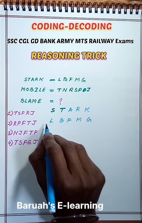 Coding Decoding Reasoning Tricks Reasoning Classes For Ssc Cgl Gd Exam Shorts Youtube