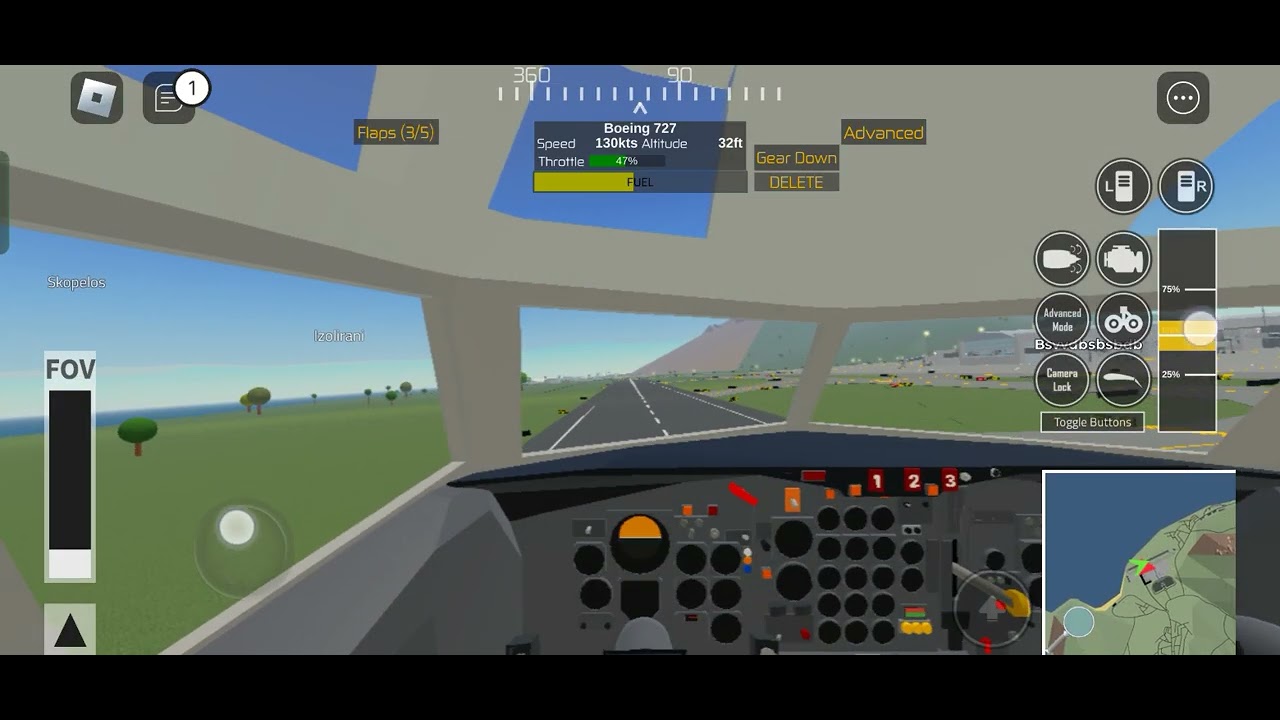 727 landing cockpit version Roblox pilot training flight simulator ...