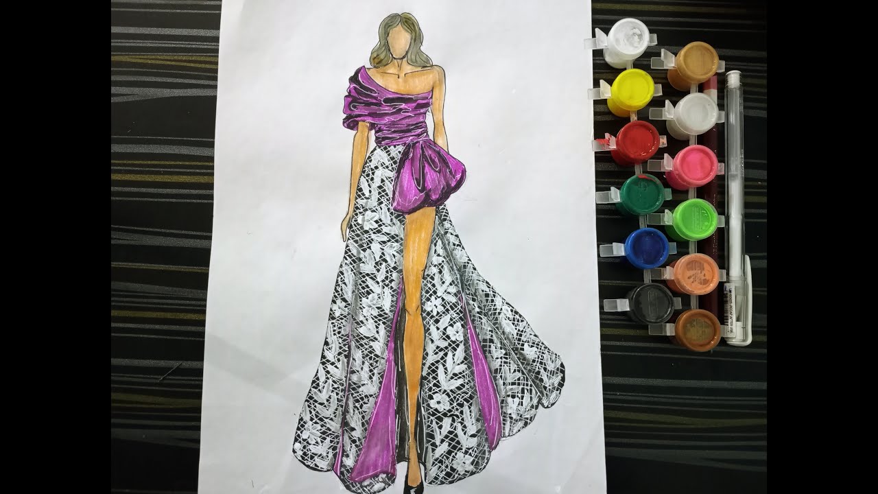 beautiful dress design| party dress|fashion illustration| easy design ...
