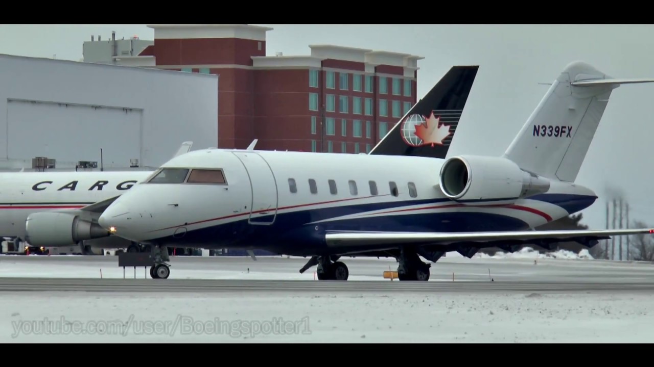 Bombardier Challenger CL-600 Takeoff from Ottawa - YouTube