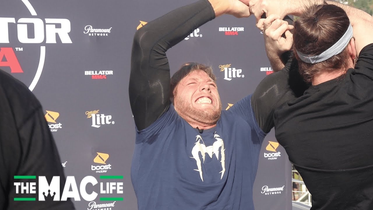 Jake Hager (Jack Swagger) Wrestles a Match During Bellator Open Workout ...
