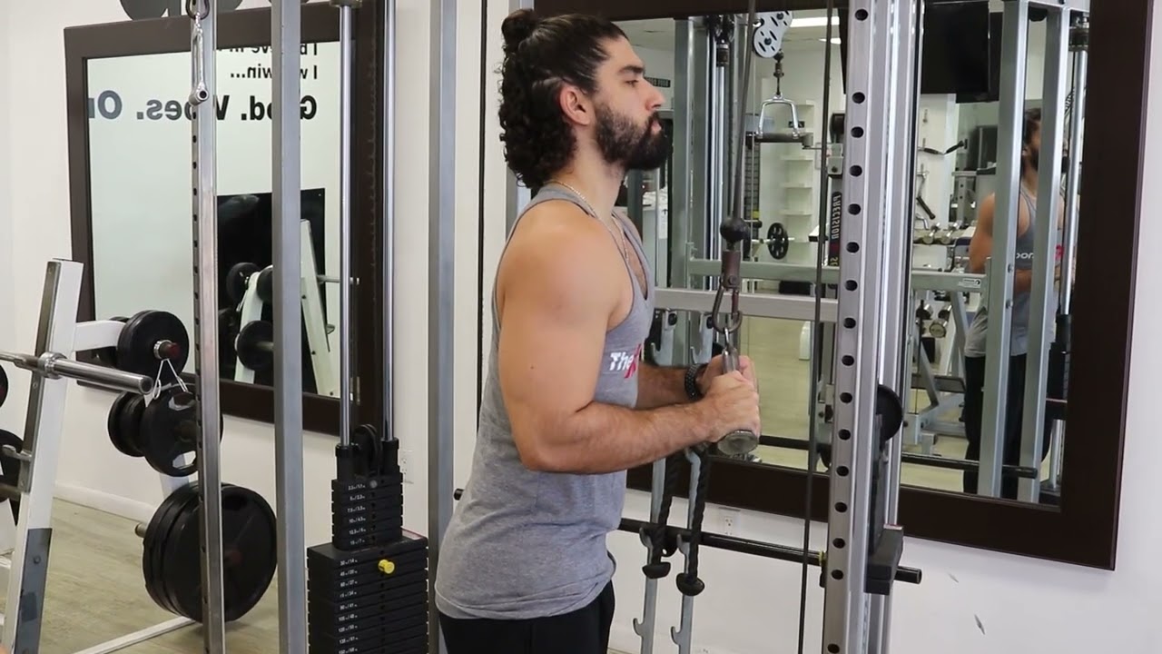 Exercise Demonstration: Cable V-Bar Tricep Extensions - YouTube