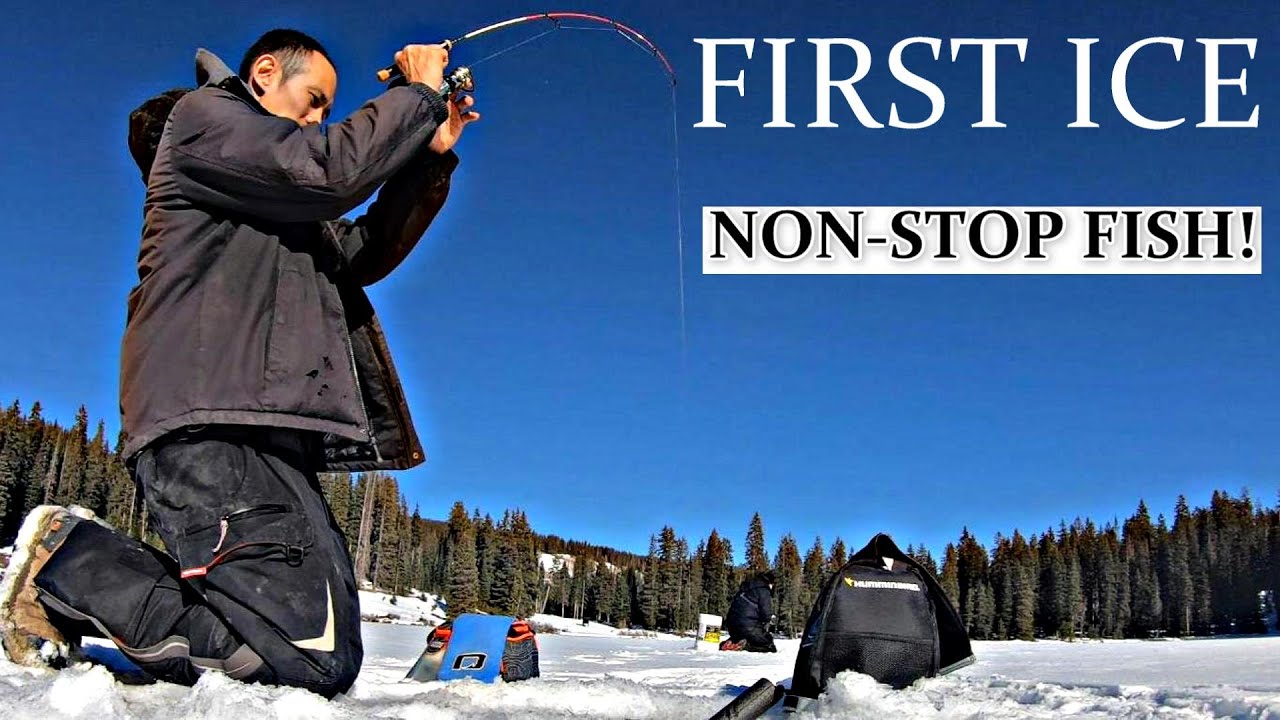 FIRST ICE: Early Ice (Ice Fishing RAINBOW TROUT) - YouTube