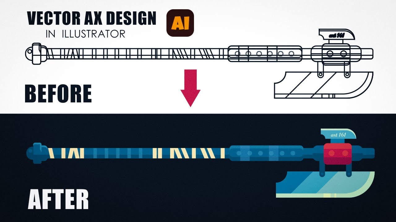 adobe Illustrator 2023 Tutorial - Axe design in 7 minutes - YouTube