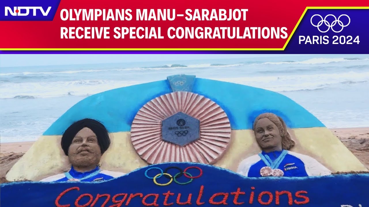 Manu Bhaker | Sand Artist Sudarsan Pattnaik Congratulates Olympic Medal ...