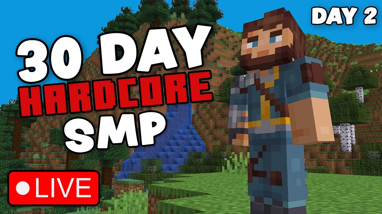 🔴LIVE - BUILDING OUR STARTER HOUSE!!! - 30 Days Hardcore SMP - Day 2 ...