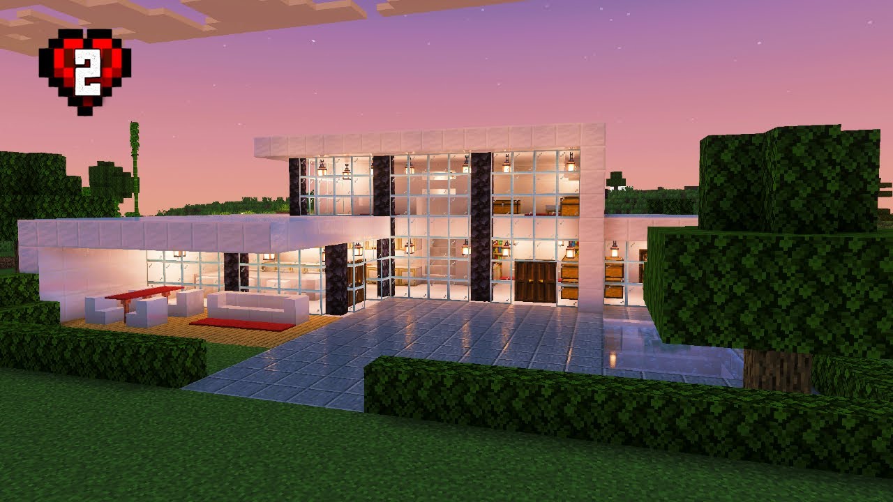 Building a MODERN House In Minecraft Hardcore! - YouTube