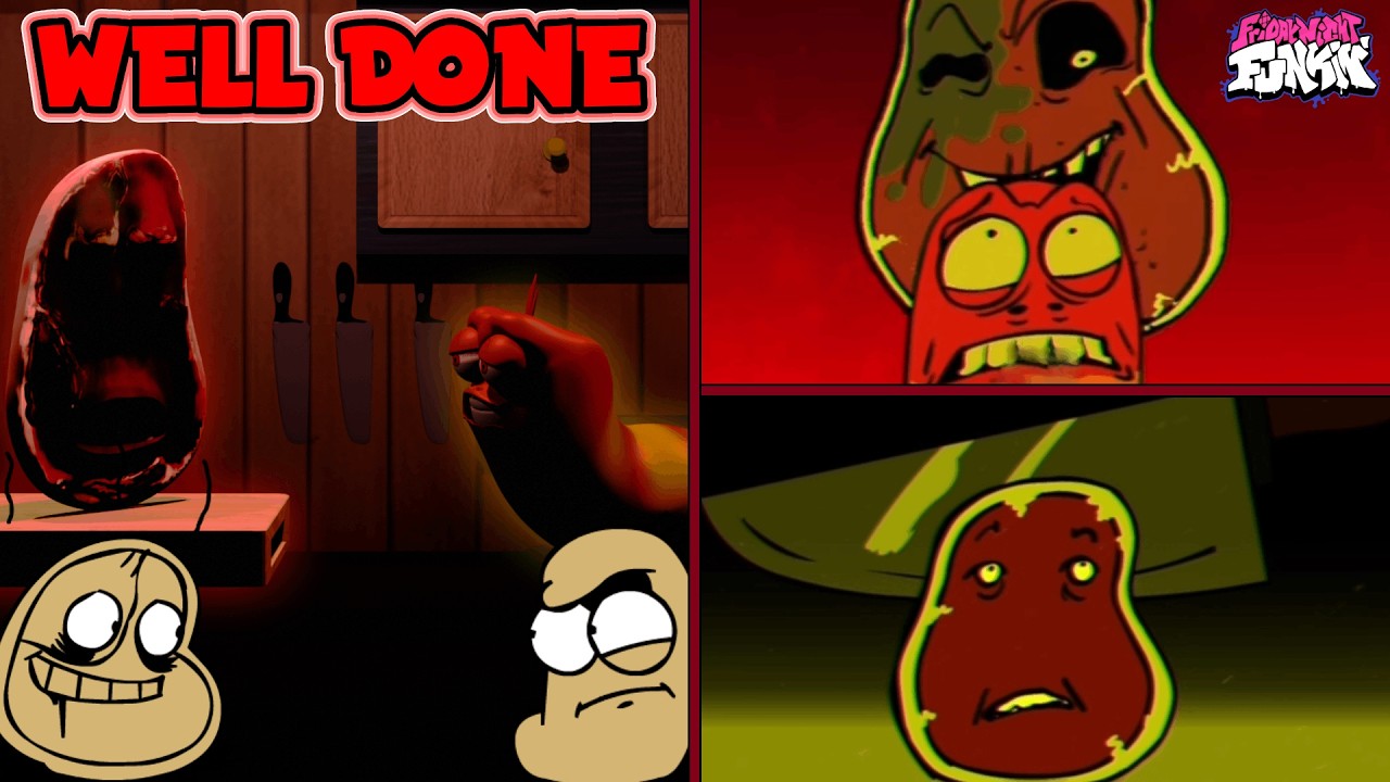 FNF: WELL DONE [OFFICIAL MOD] // Vs Charlie the Steak // Cutscene ...