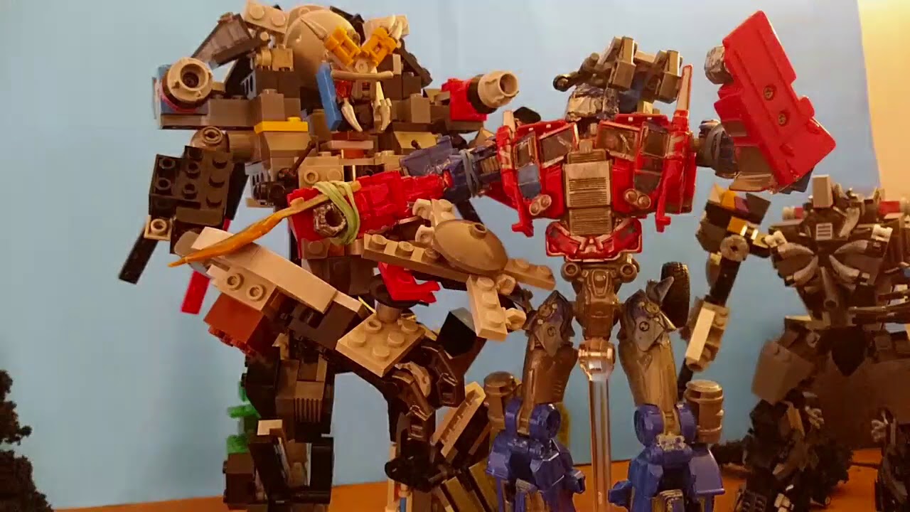 Transformers Rotf Forest battle : Optimus prime vs Lego decepticons ...