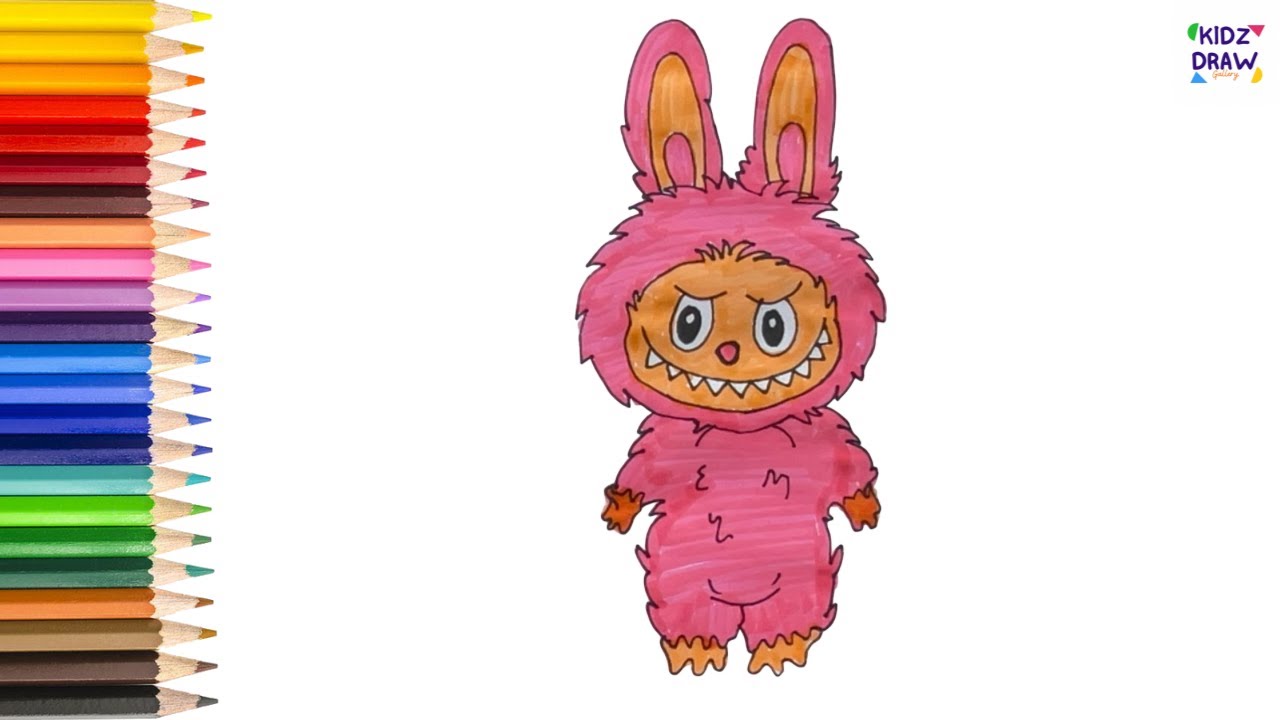 Easy Labubu Drawing for Kids | Step by Step Cute Labubu Cartoon Drawing ...