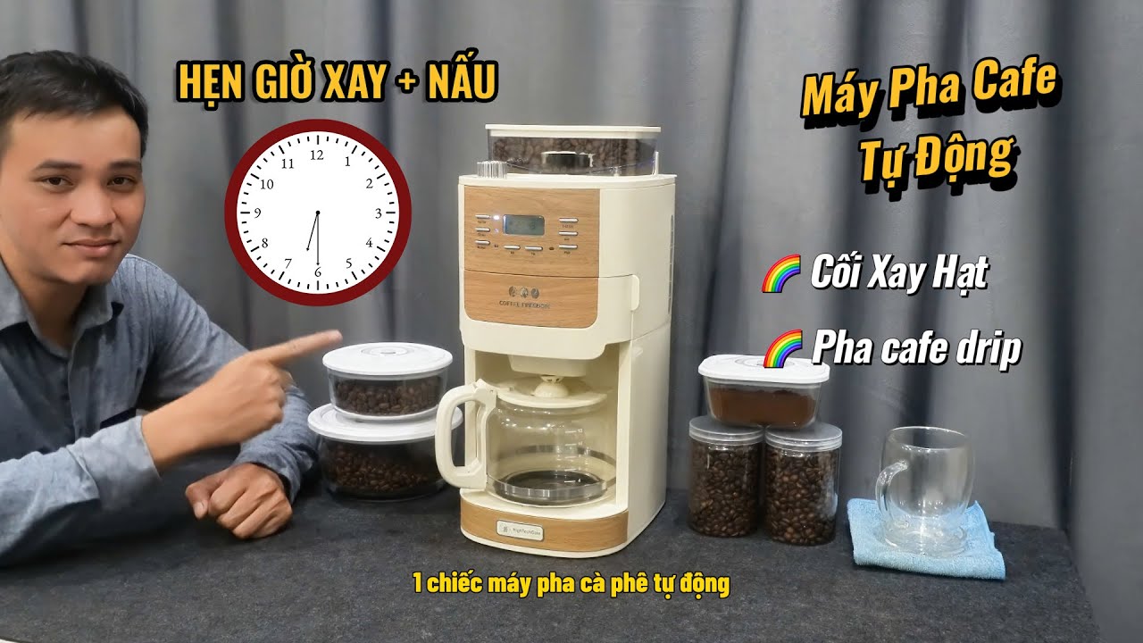 Trên tay và hướng dẫn sử dụng máy pha cà phê CF06 với tích hợp cả cối xay, 2 trong 1 quá tiện ...