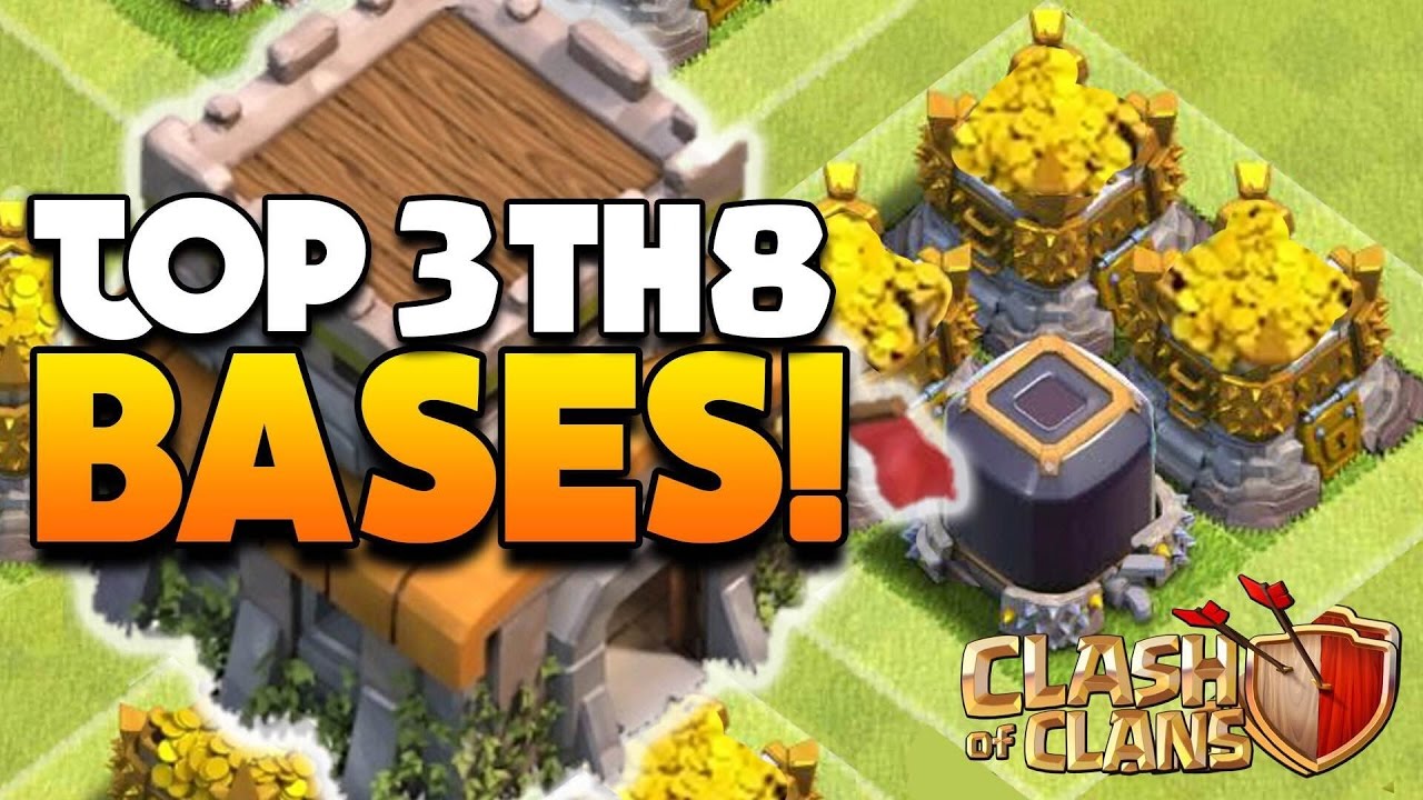 Top 3 Best TH8 Farming Base 2017 | TH8 Best Defense Base | Clash Of ...