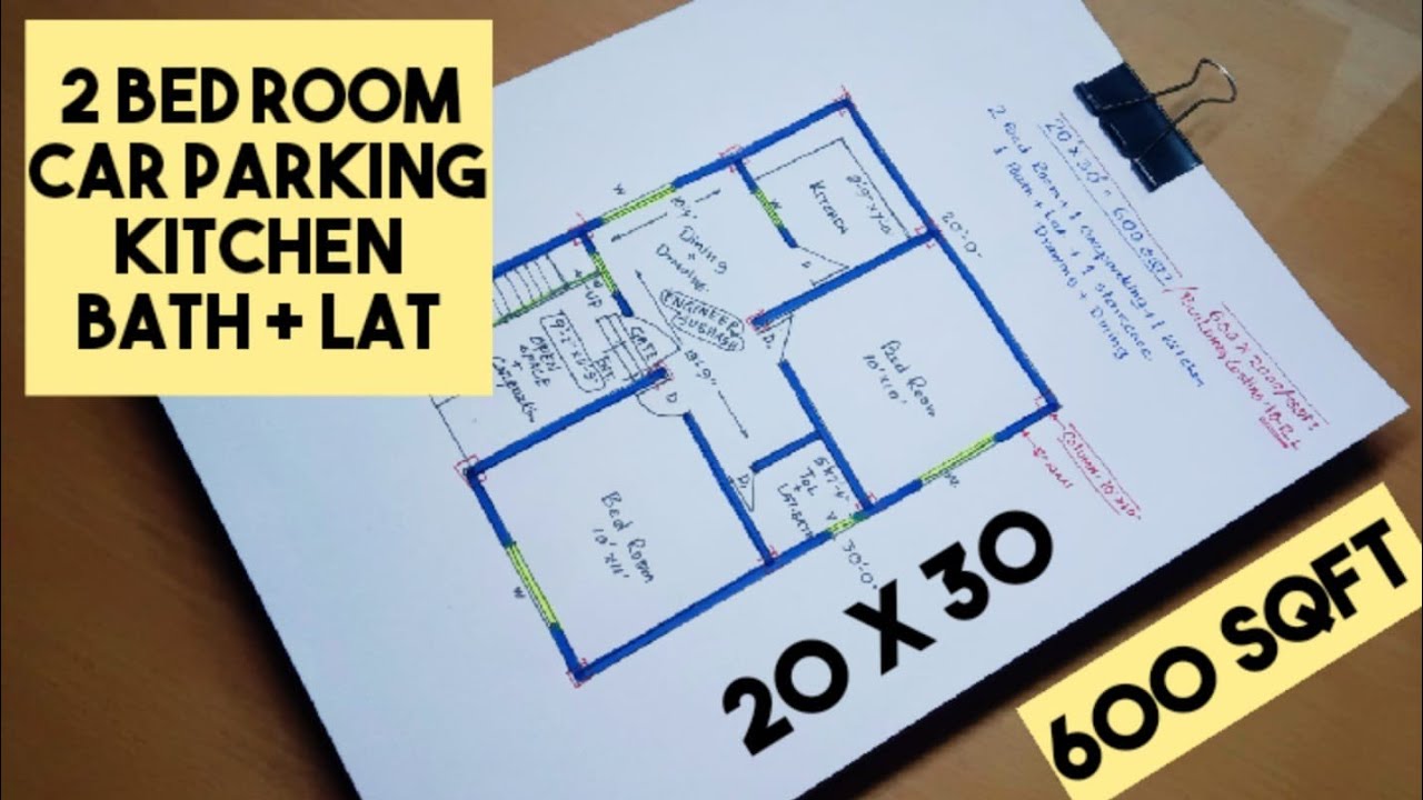 600 sqft house plan II 20 by 30 ghar ka design II 20*30 building plan ...