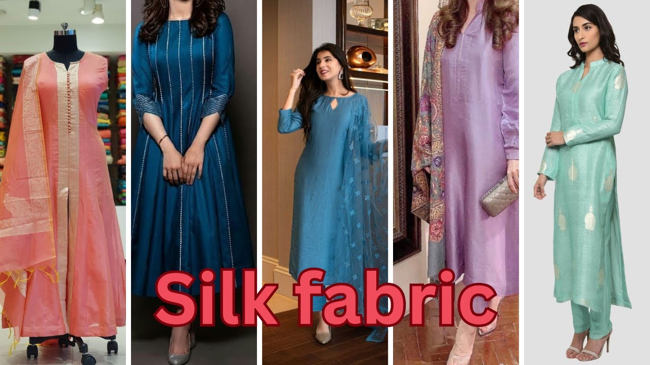 Silk fabric||silk fabric outfit||new collection of silk fabric - YouTube