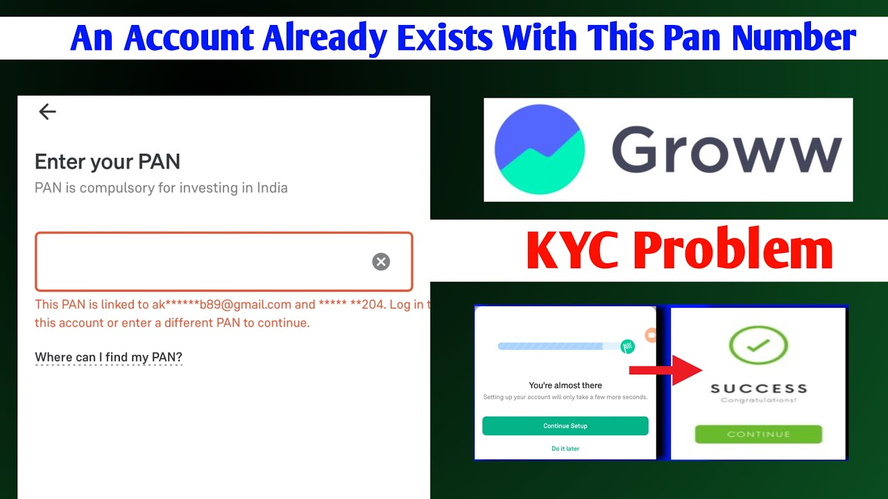 an account already exists with this pan number || pan login problem ...