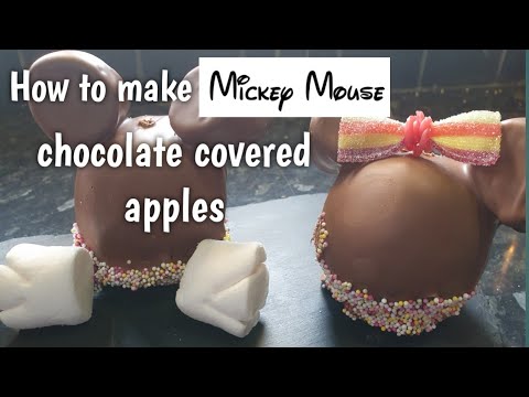 How to make Mickey Mouse chocolate covered apples. - YouTube
