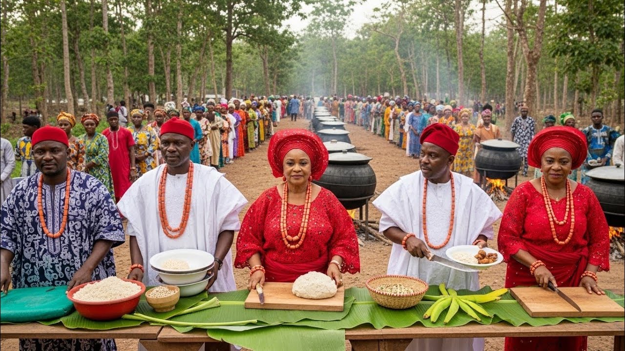 Cooking Owo Soup for 1000 People | Traditional Edo Village Feast - YouTube