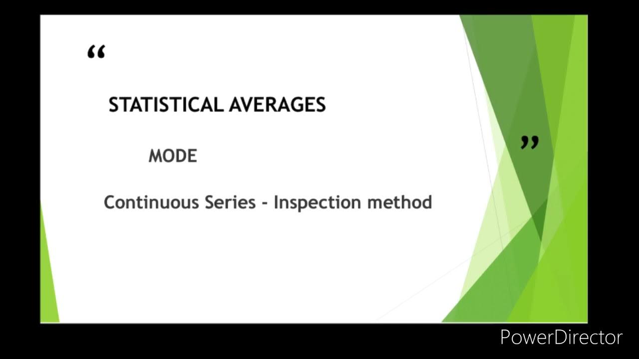 Mode- Continuous Series- Inspection method - YouTube