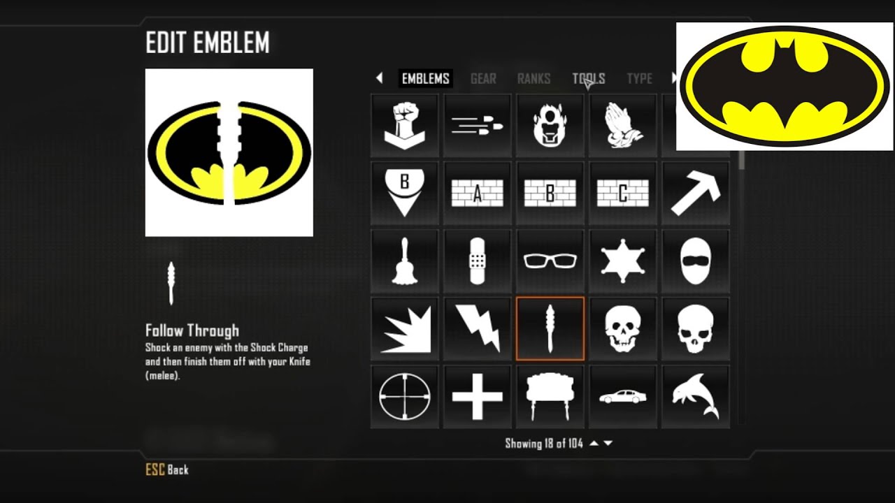How to Create The Batman Emblem in Black Ops 2 - YouTube