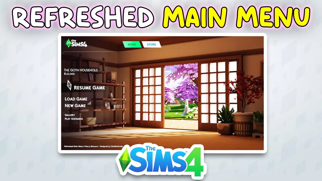 How to Download & Install Refreshed Main Menu Mod for The Sims 4 - YouTube