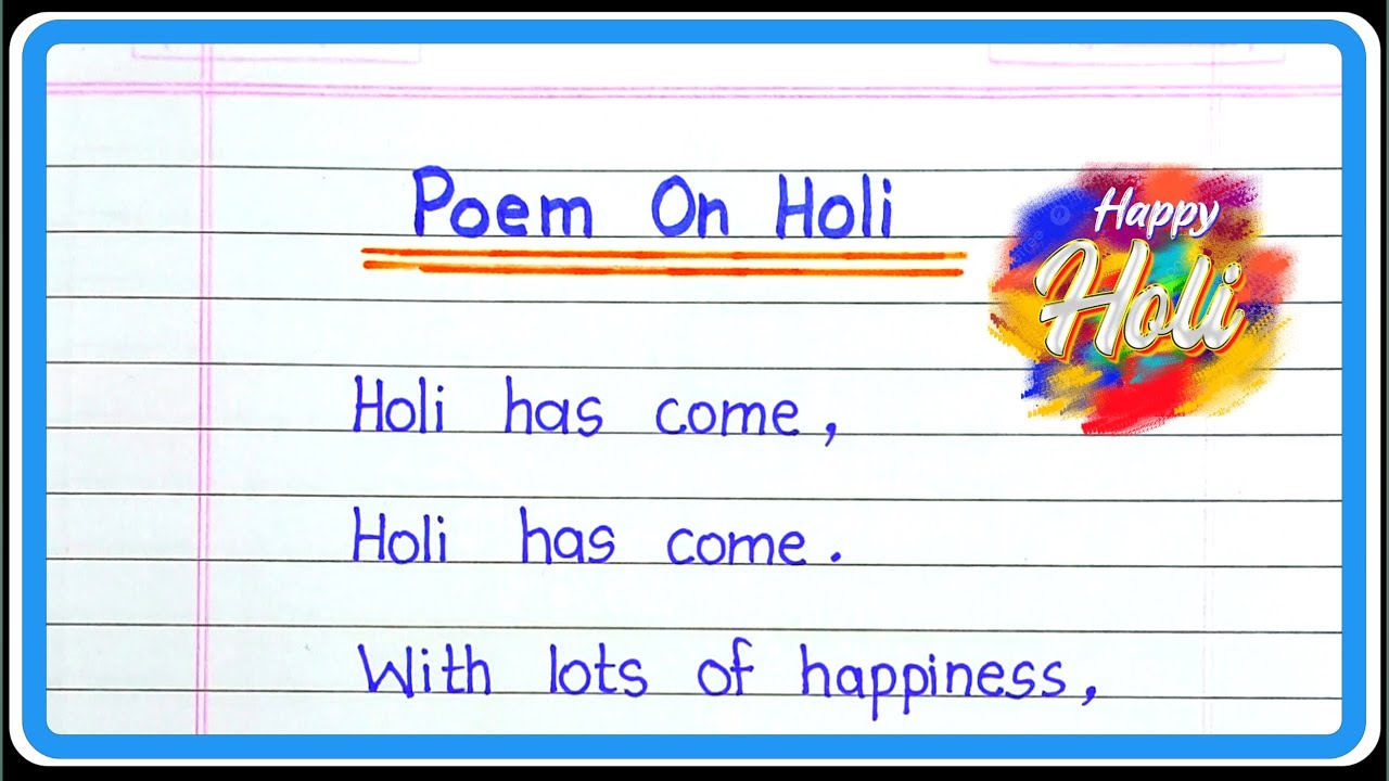 poem on holi || poem on holi in english || holi poem || holi poems ...