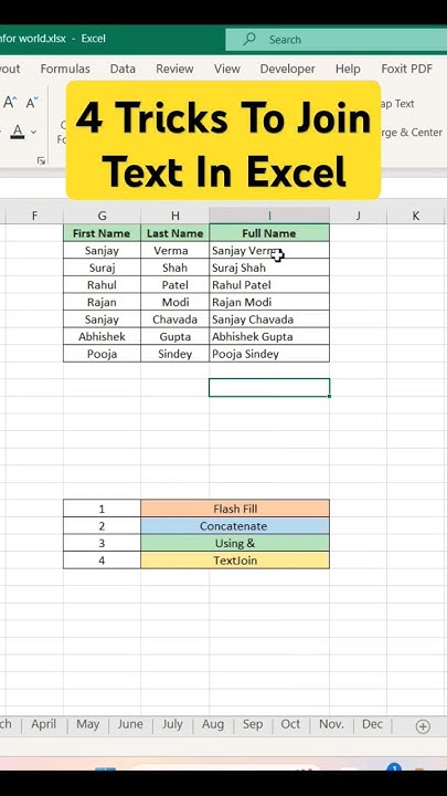 4 Tricks to Join Text in excel #shorts #viral #shortsfeed #shortsvideo - YouTube