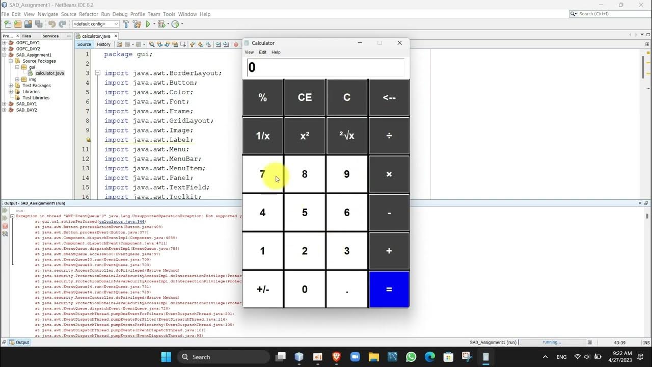 Java Awt Calculator Software Application Development Youtube