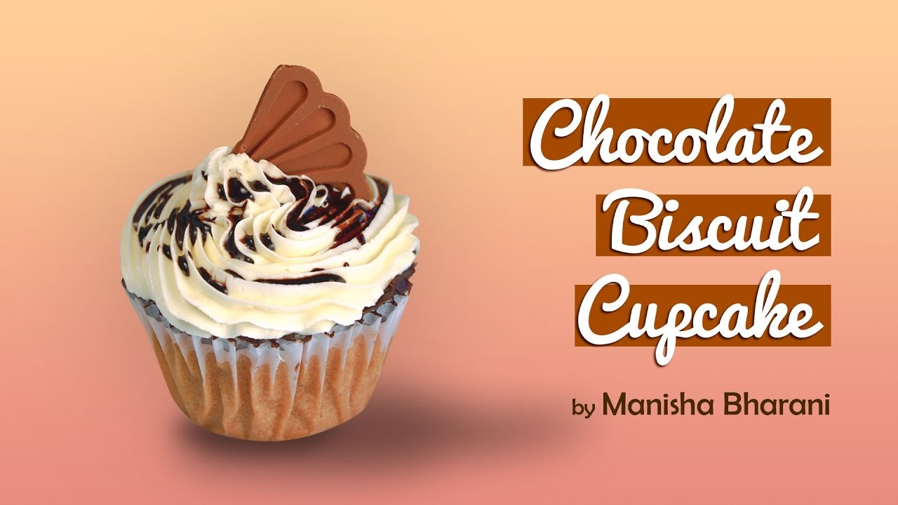 Chocolate Biscuit Cupcake Recipe – Basic & Easy Eggless Cupcake In ...