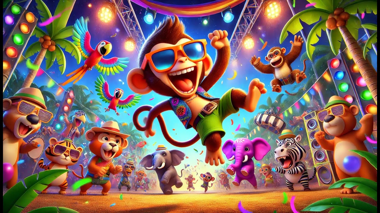 Funky Monkey Dance | Jolly Monkey’s Jungle Groove - Fun Kids Song with ...
