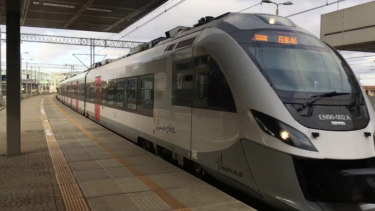 Newag EN90-002 wjazd Gdańsk Wrzeszcz 2020 - YouTube
