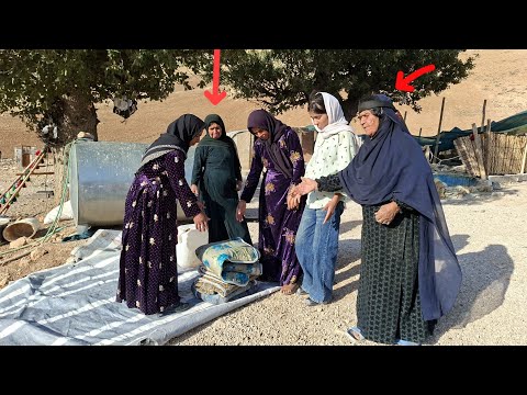🧺🌿 Washing Blankets with Fariba & Zahra | Grandma’s Old Stories on a Beautiful Nomadic Day 🏕️❤️
