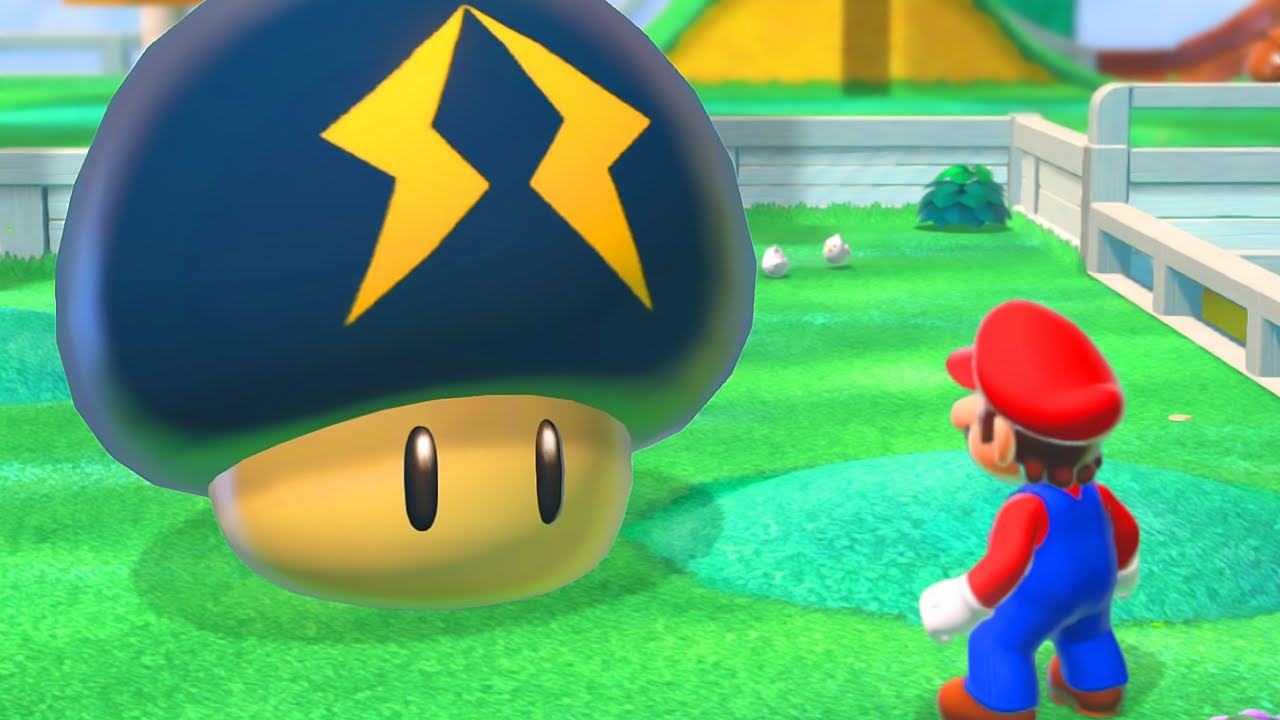 What happens when Mario collects the Volt Mushroom in Super Mario 3D ...