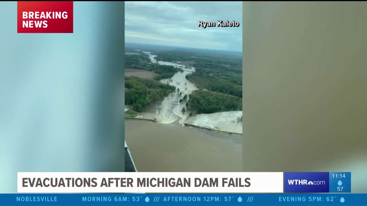 Michigan dam fails - YouTube