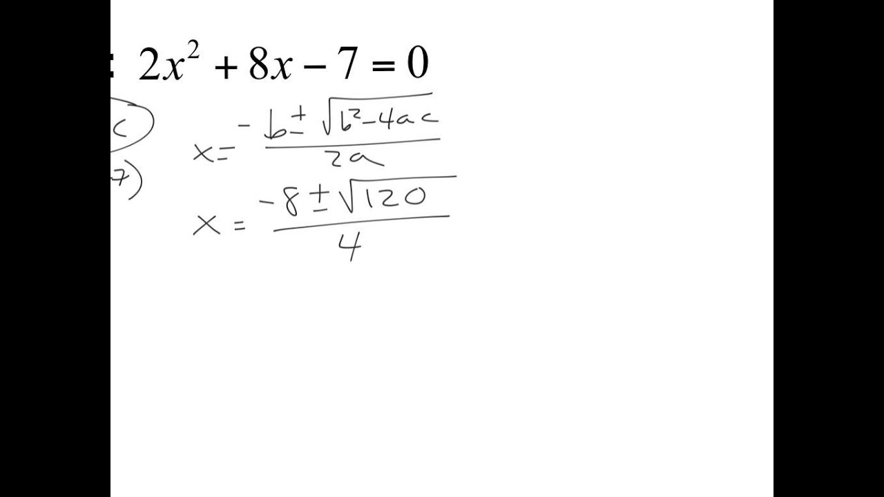 IM2 3.5 The Quadratic Formula - YouTube