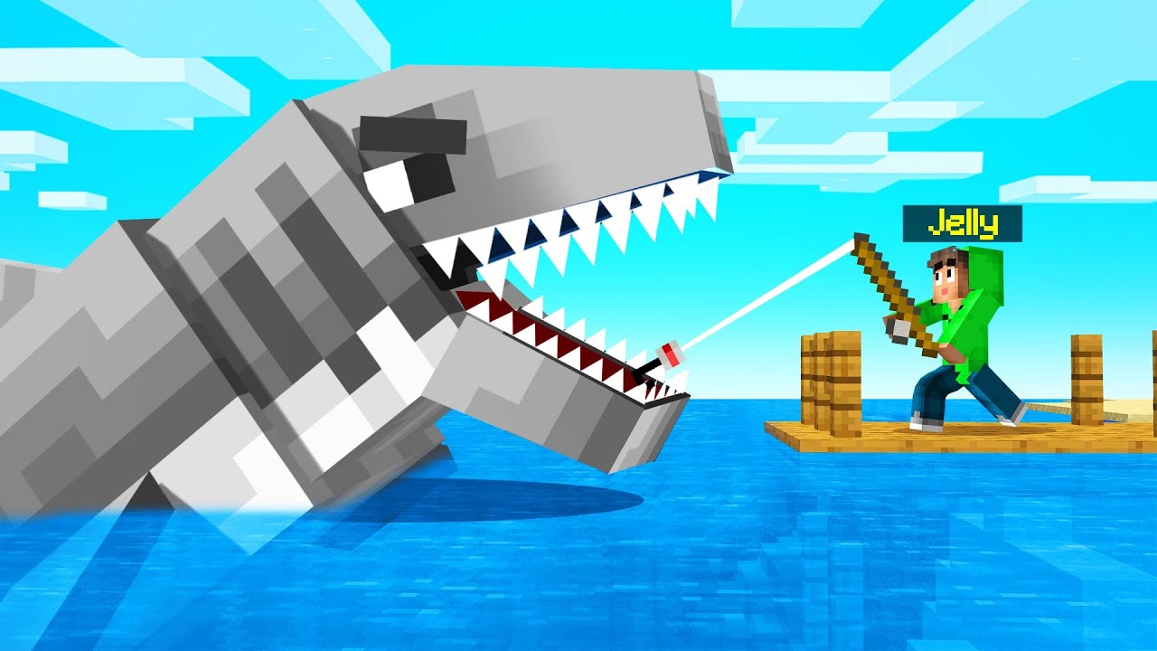 I CAUGHT The MEGALODON SHARK In MINECRAFT! - YouTube