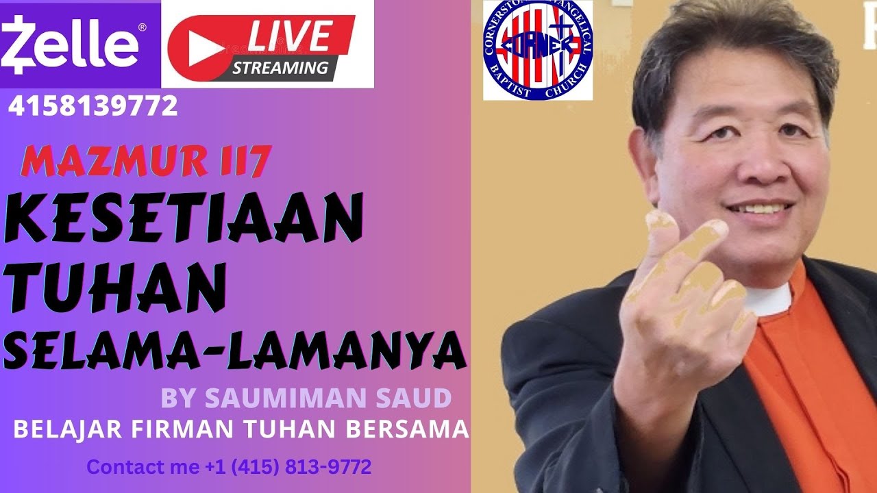 KESETIAAN TUHAN SELAMA-LAMANYA , Mazmur 117 by Pdt. Saumiman Saud - YouTube