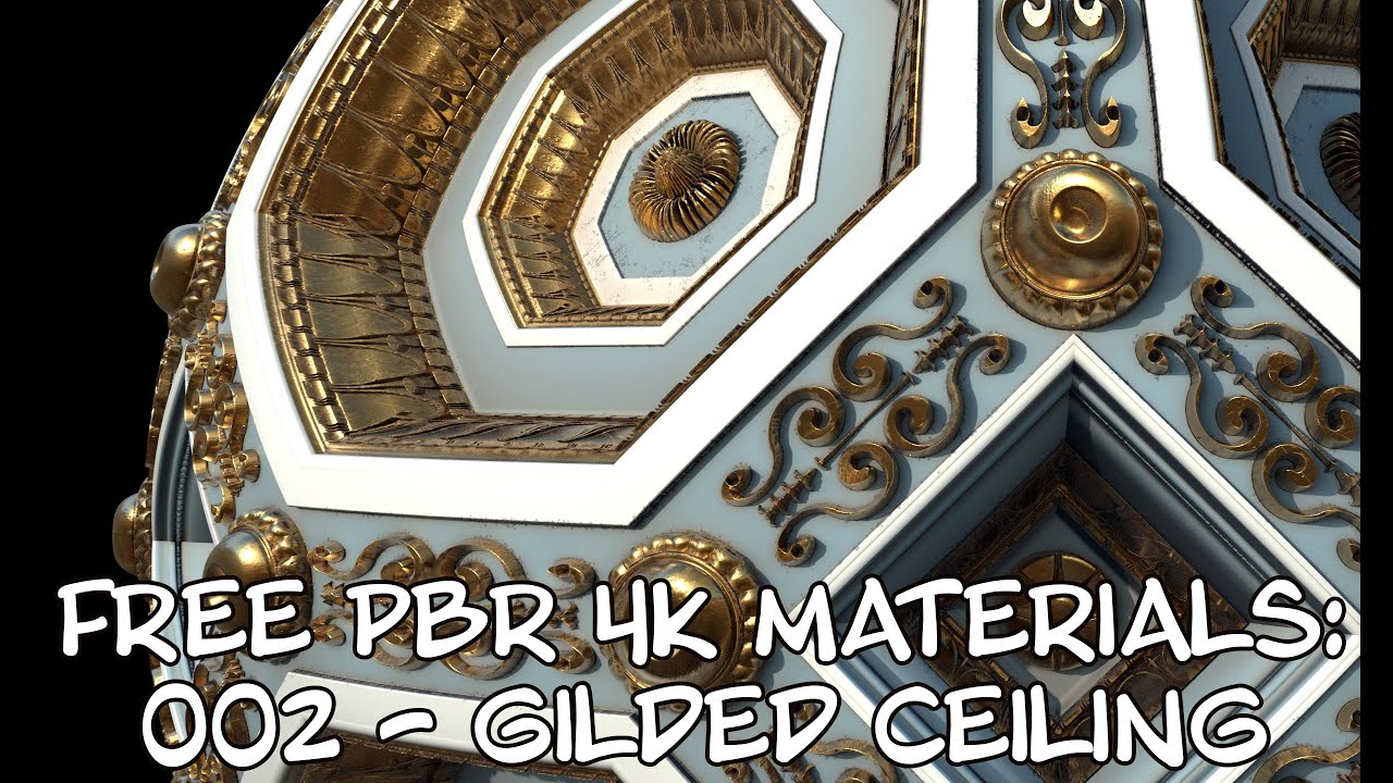 PBR 4K Tiling Materials: 002 - Gilded ornate ceiling (FREE DOWNLOAD) - YouTube