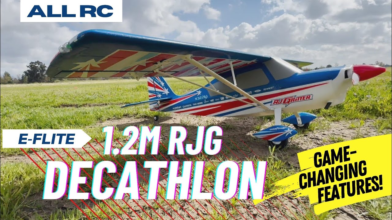 E-Flite 1.2m Decathlon RJG Maiden Flight - YouTube