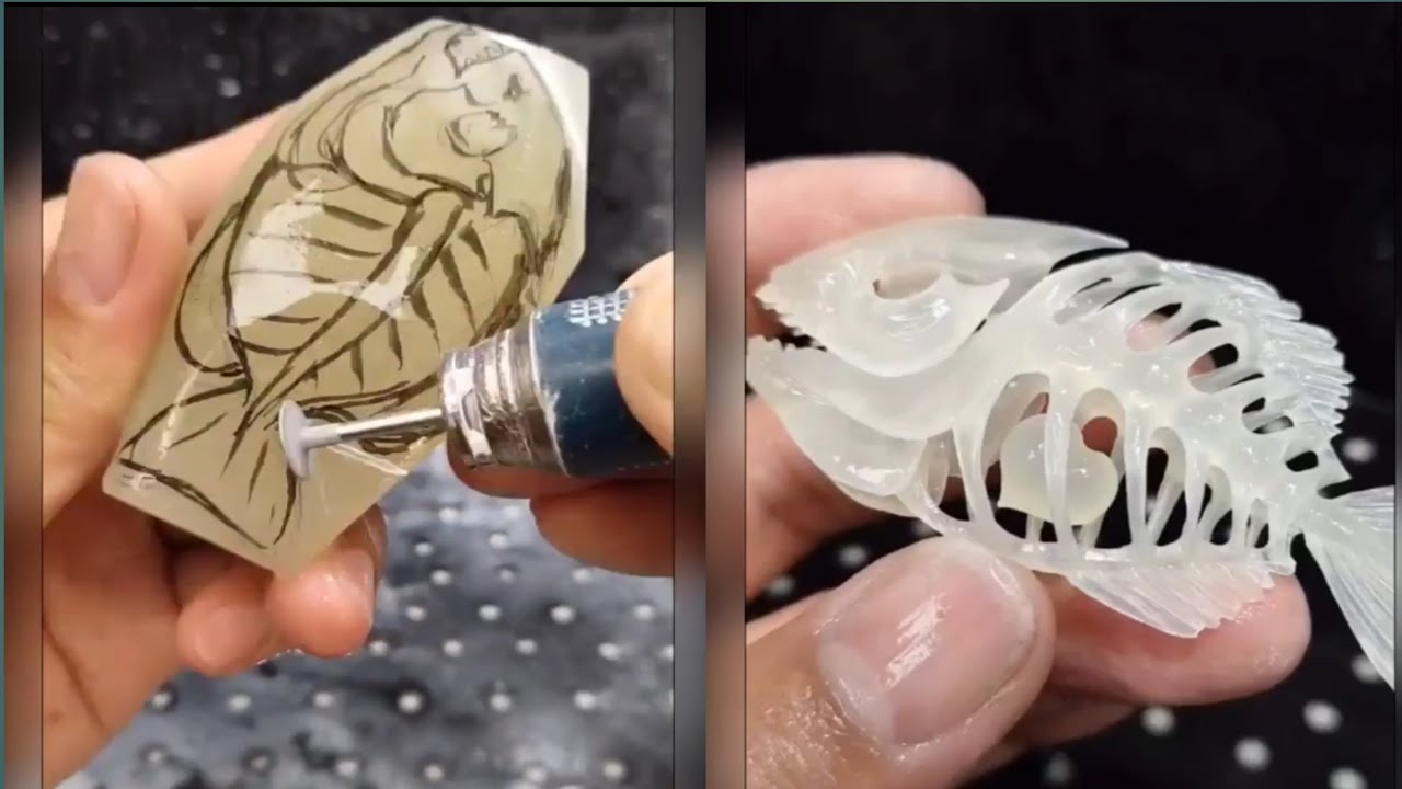 How to make stone fish- creating stone fish stone art - YouTube