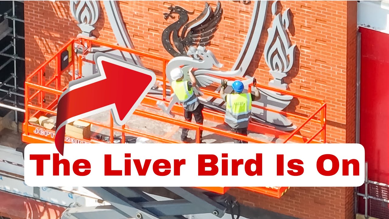 I caught the Liver bird being placed on the crest at Liverpool F.C’s ...