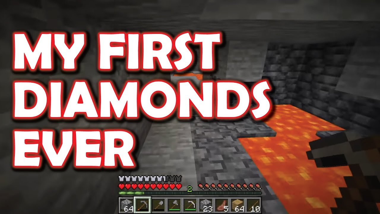 MINECRAFT FIRST PLAYTHROUGH: First time seeing diamonds in Minecraft ...